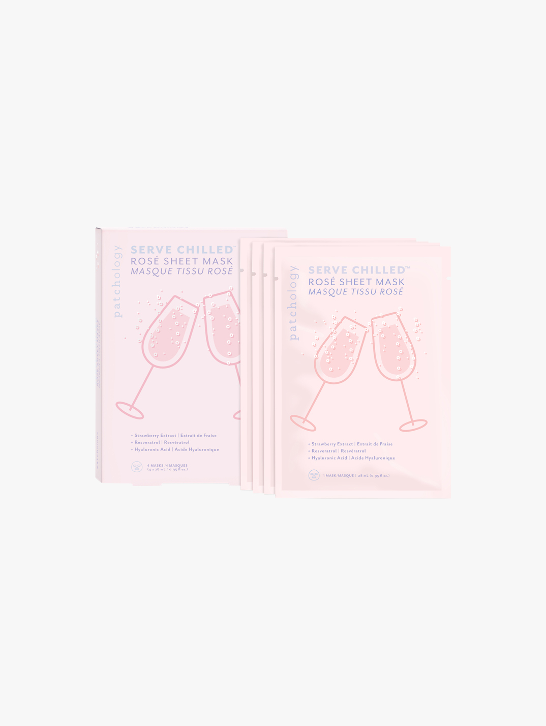 Patchology Serve Chilled Rosé Sheet Mask 4 Pack | MECCA
