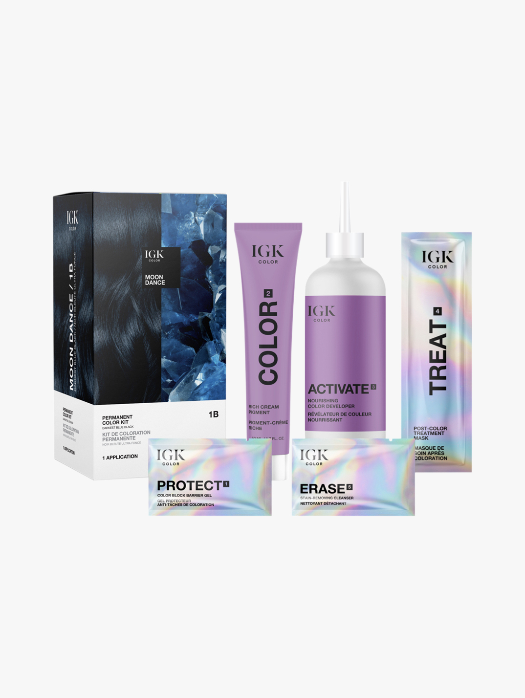 IGK Permanent Color Kit Darkest Blue Black | MECCA